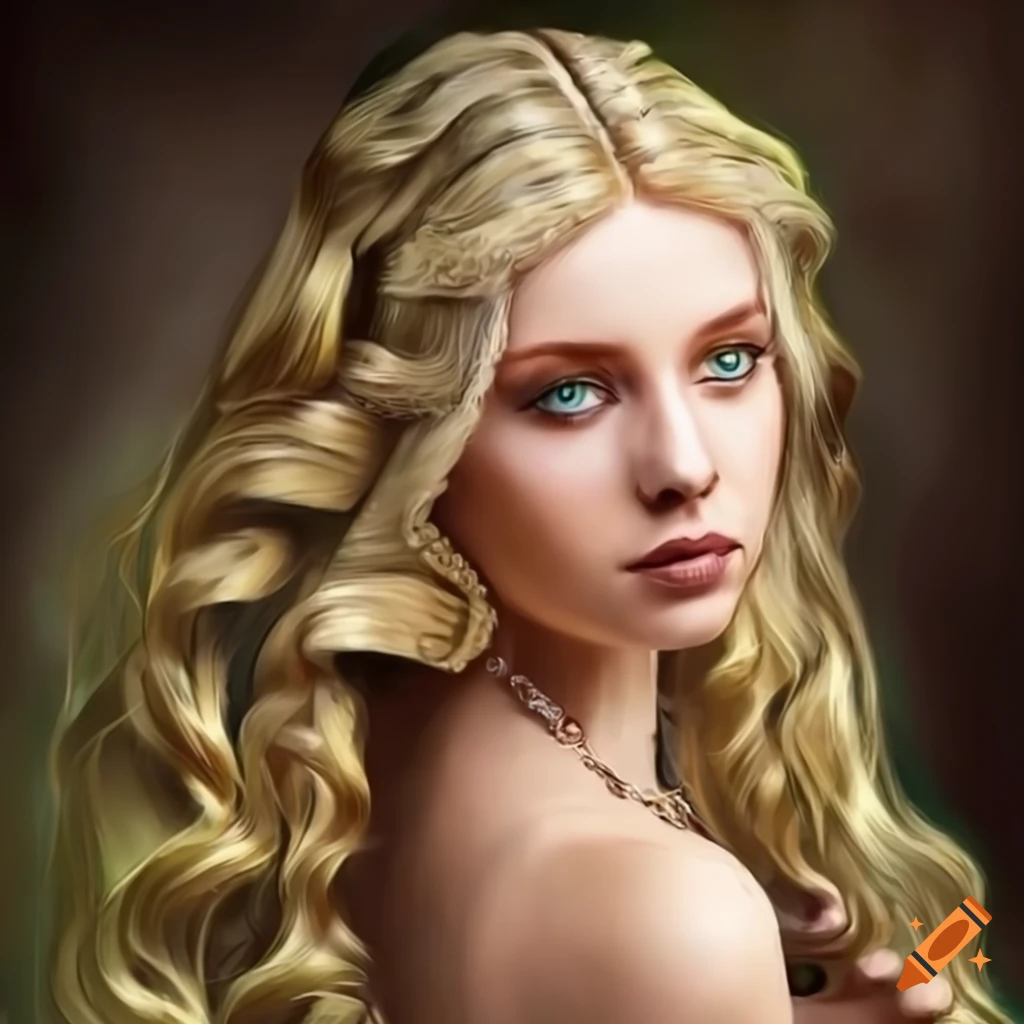 Portrait of a stunning medieval woman on Craiyon