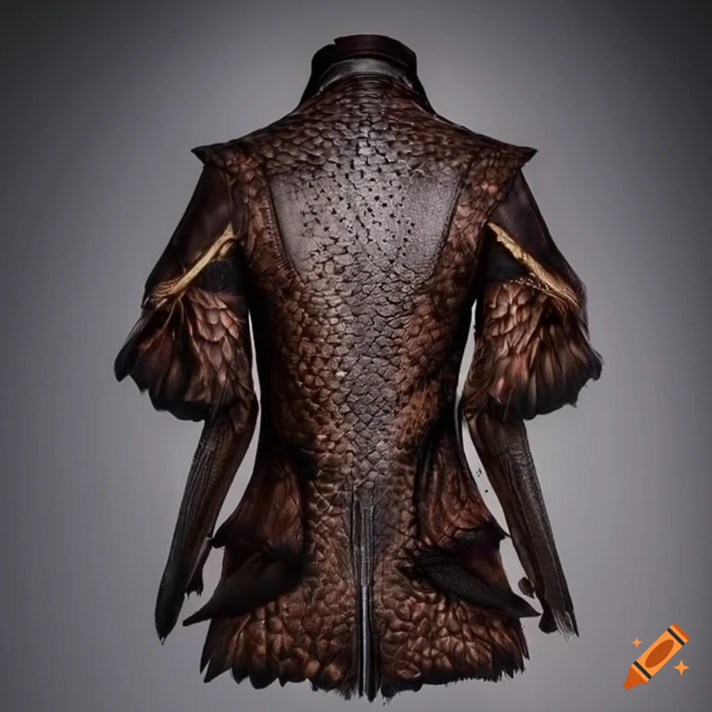 Jacket made of starling wings on leather on Craiyon