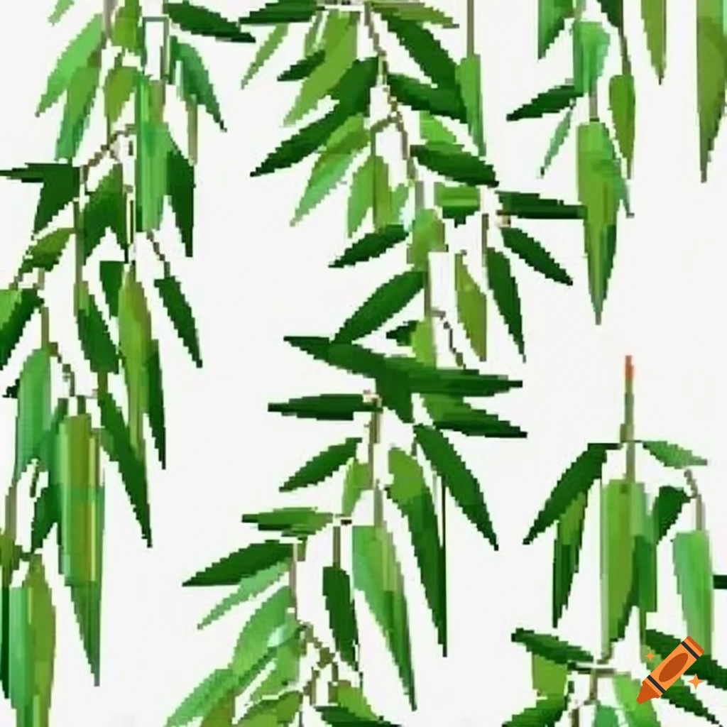Detailed pixel art of bamboo leaves on Craiyon