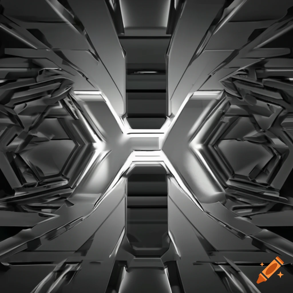 Black and white futuristic 3d x logo on Craiyon