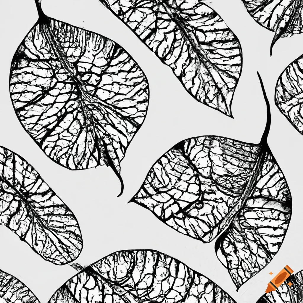 Pattern of leaf veins forming grid-like pattern on Craiyon