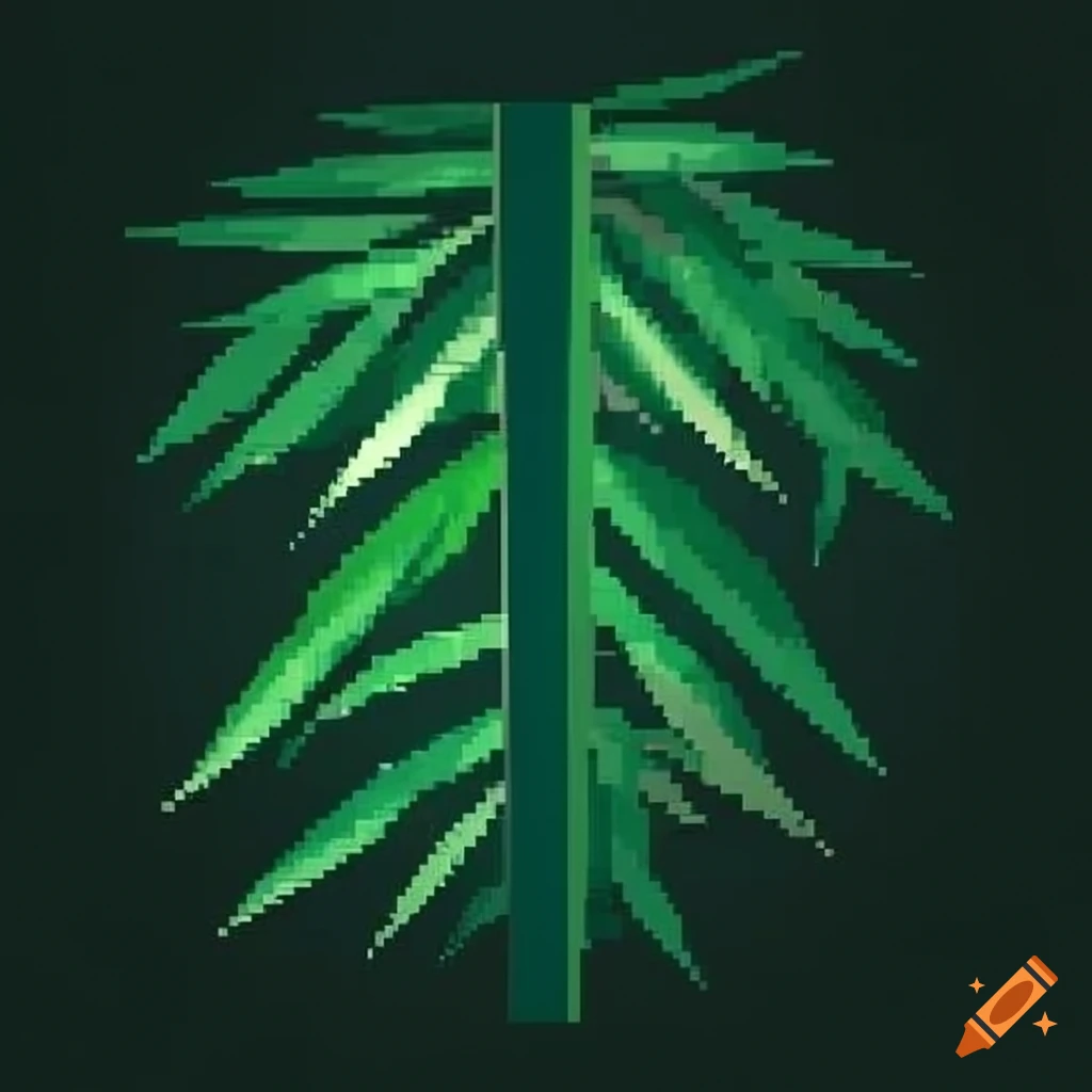 Detailed pixel art of bamboo leaves on Craiyon