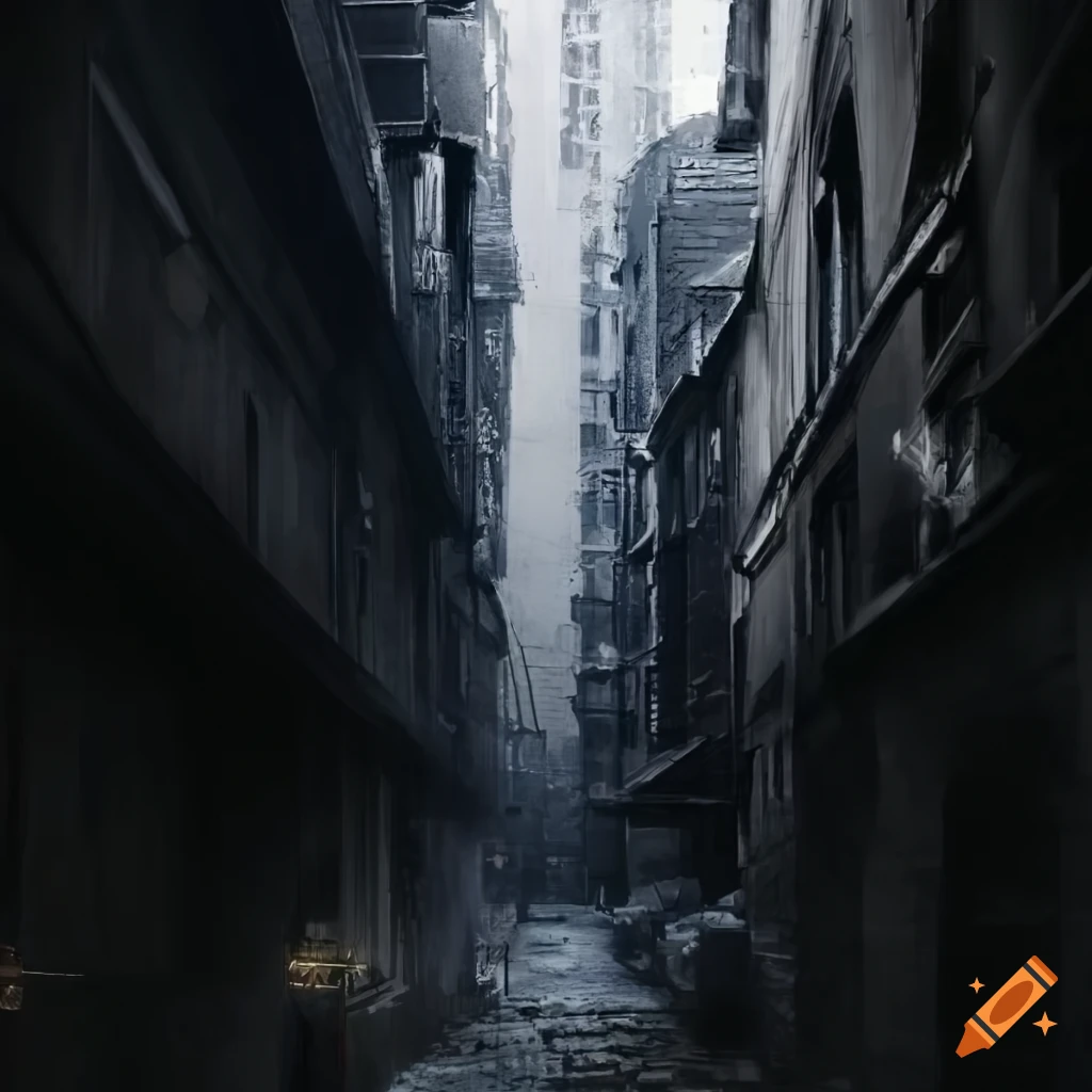 Creepy urban back alleyway on Craiyon