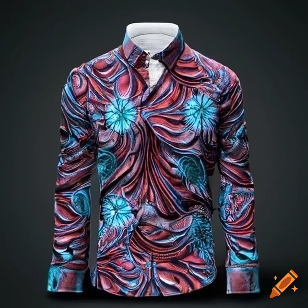 Stylish men's shirt with insect patterns on Craiyon