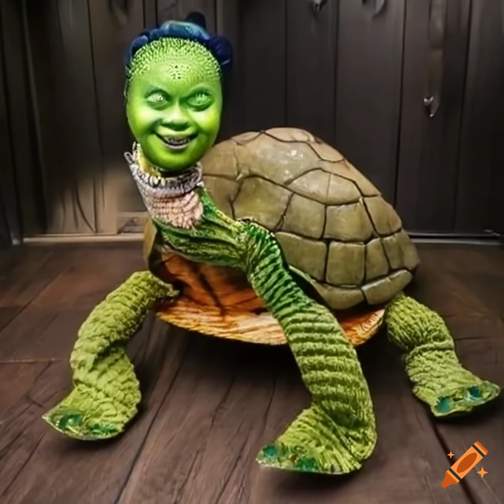 Halloween costume of a turtle as queen elizabeth on Craiyon