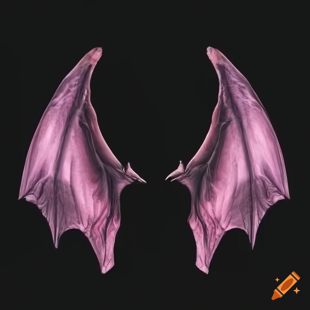 2D bat wings on black on Craiyon
