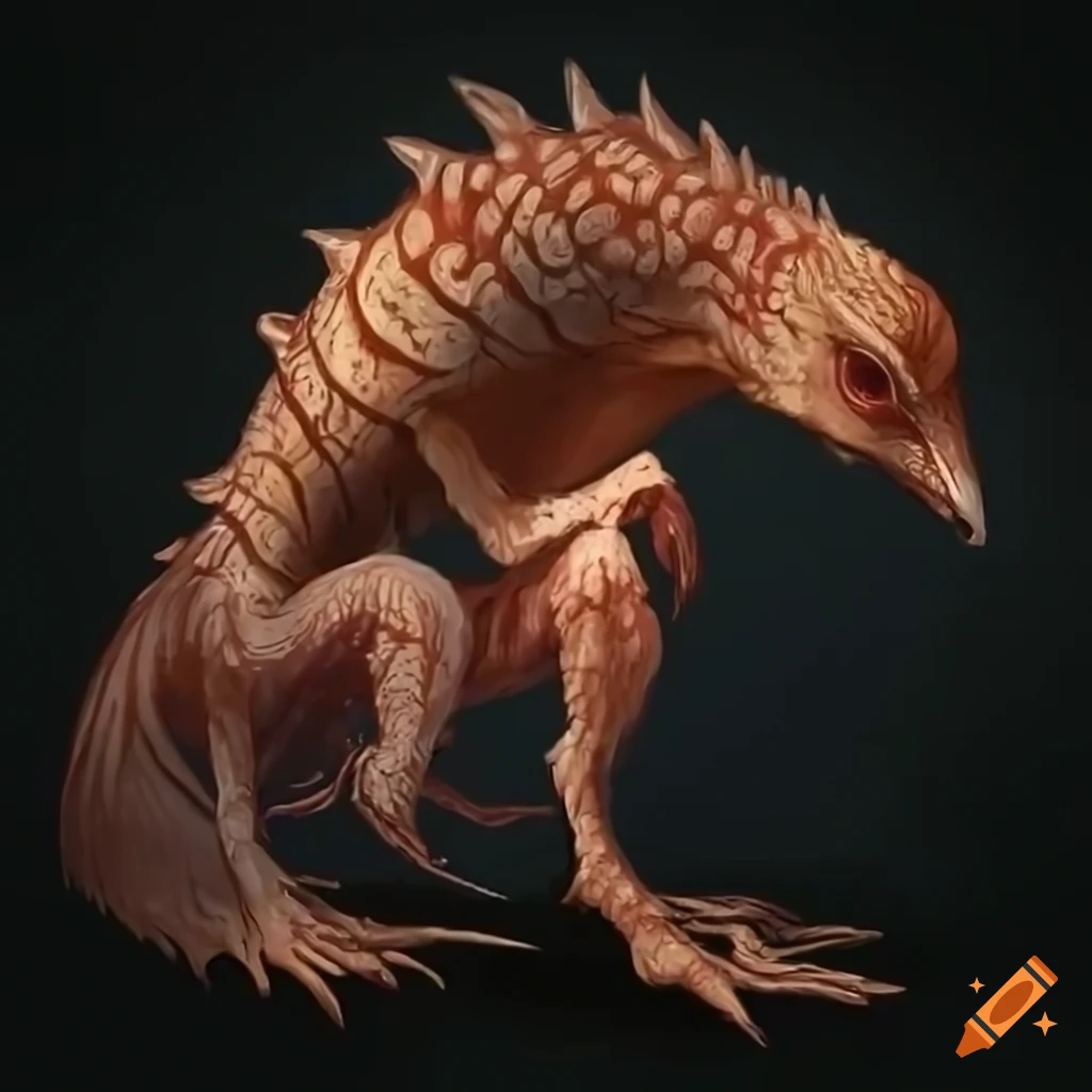 Image of an elegant scaly creature with trusting eyes on Craiyon