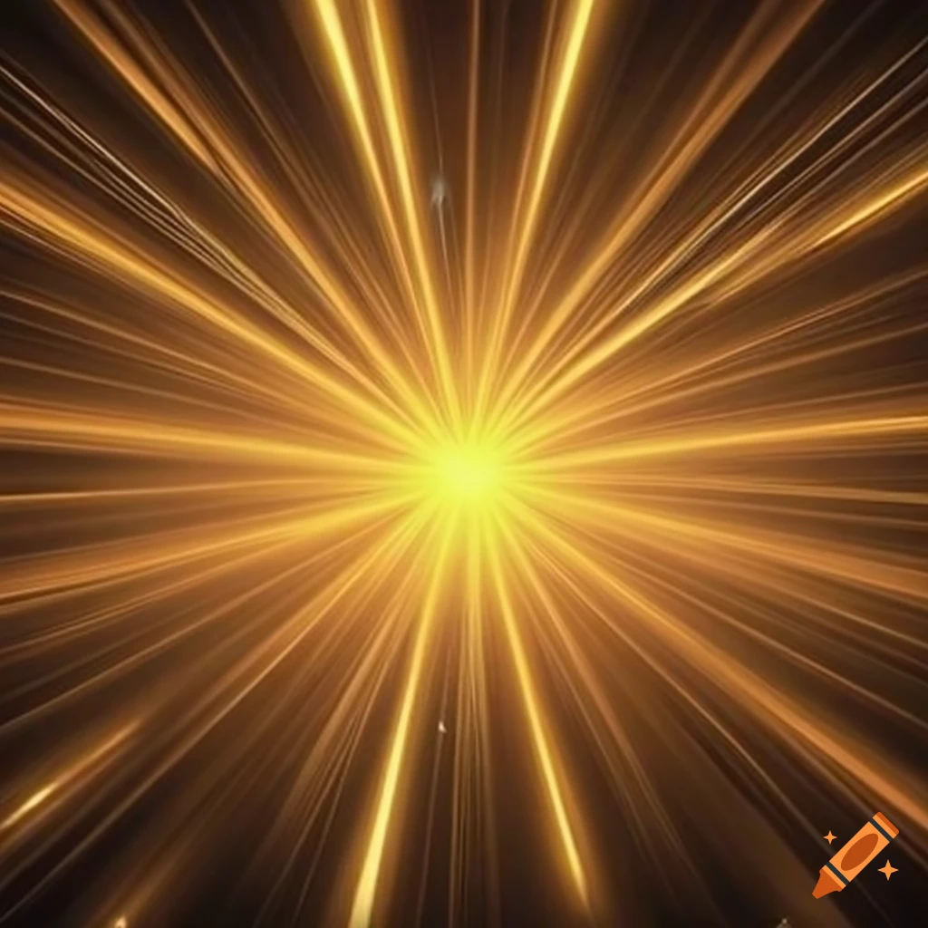 Dazzling golden light rays on Craiyon