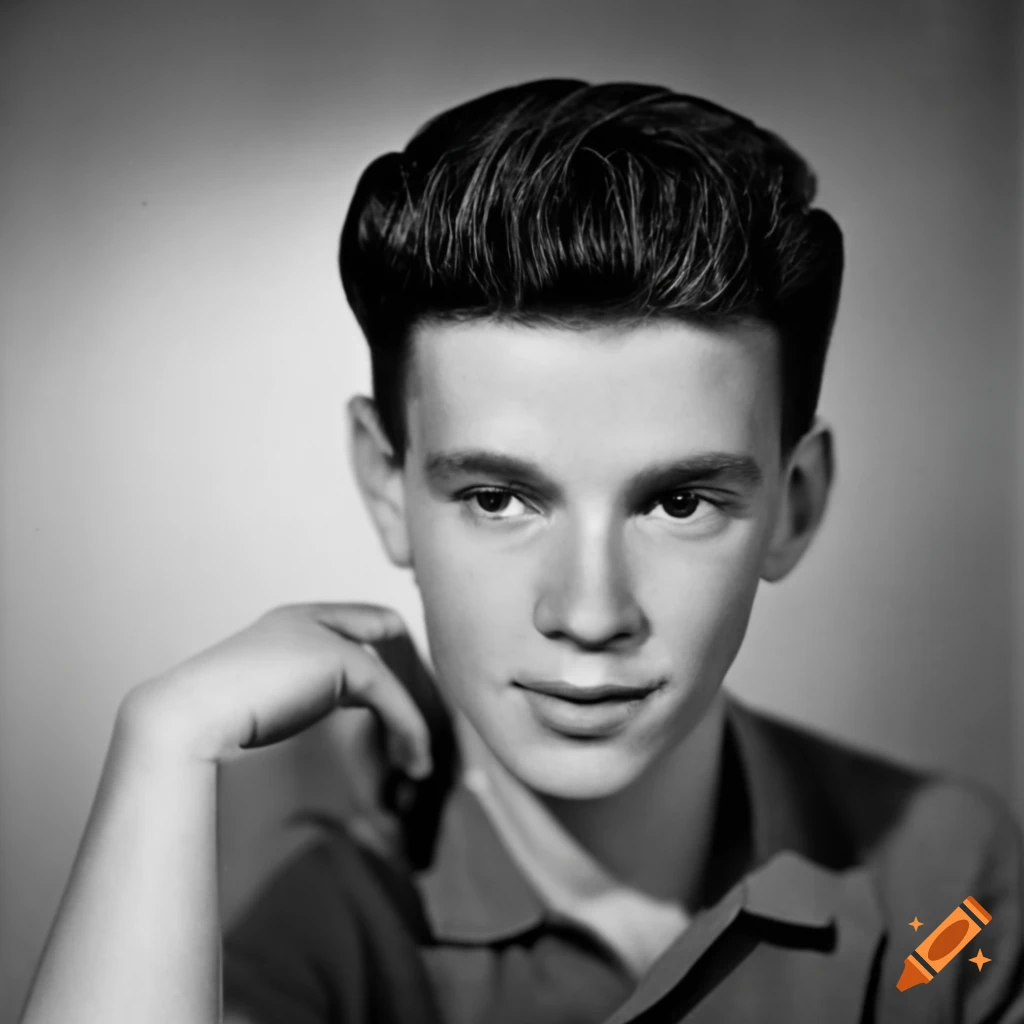 Portrait of a young man from the 1950s