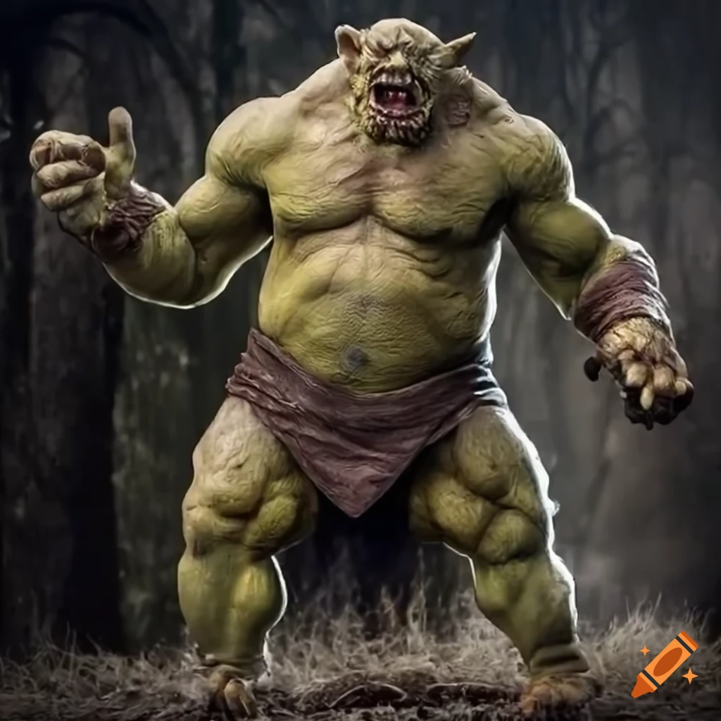 Digital art of a roaring ogre on Craiyon