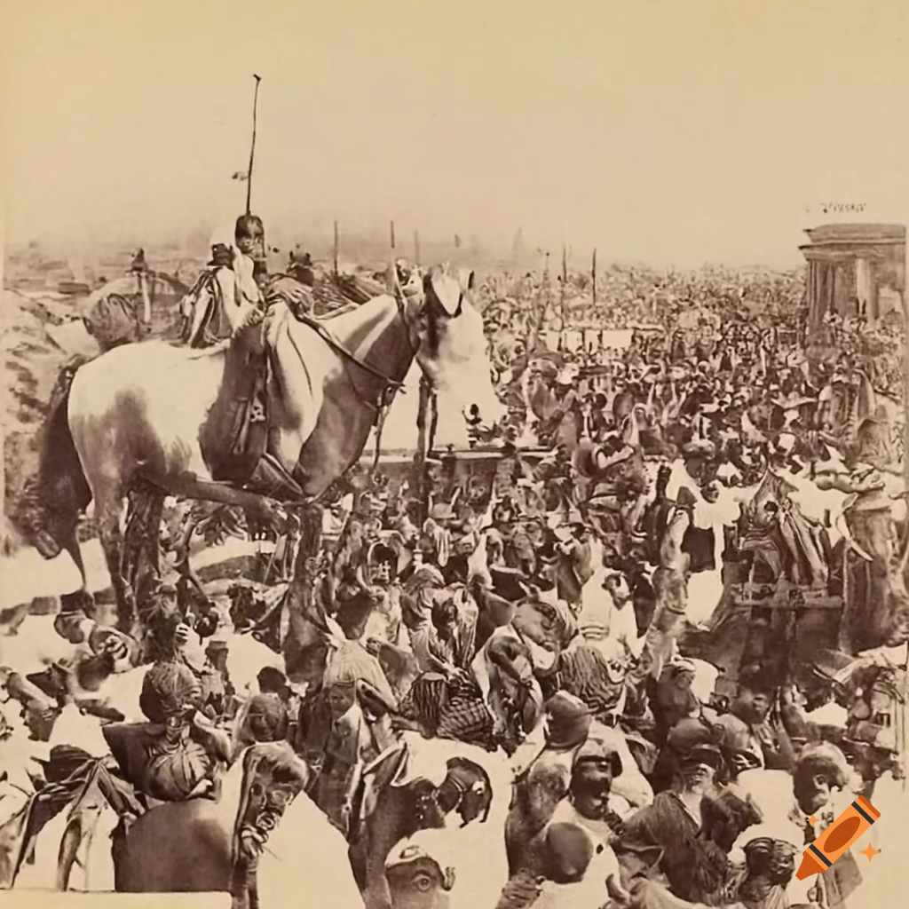 Historic image of ahmed orabi leading a crowd of egyptian people in ...