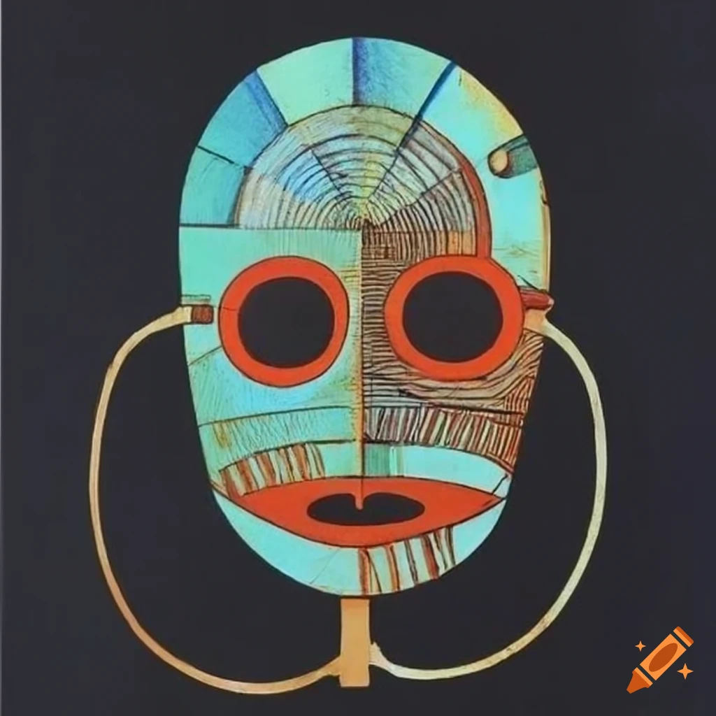Complex machine mask inspired by Max Ernst on Craiyon