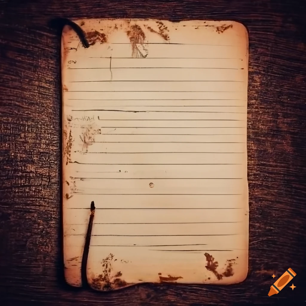 Vintage notebook page with spooky vibes on Craiyon