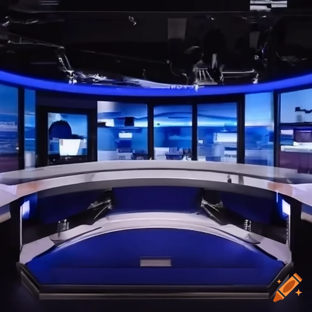 Modern news studio on Craiyon