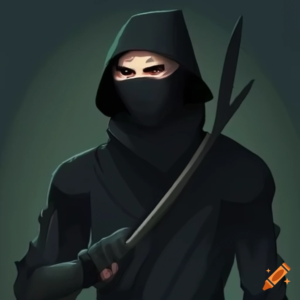 Image of a mysterious ninja in a hooded hat on Craiyon