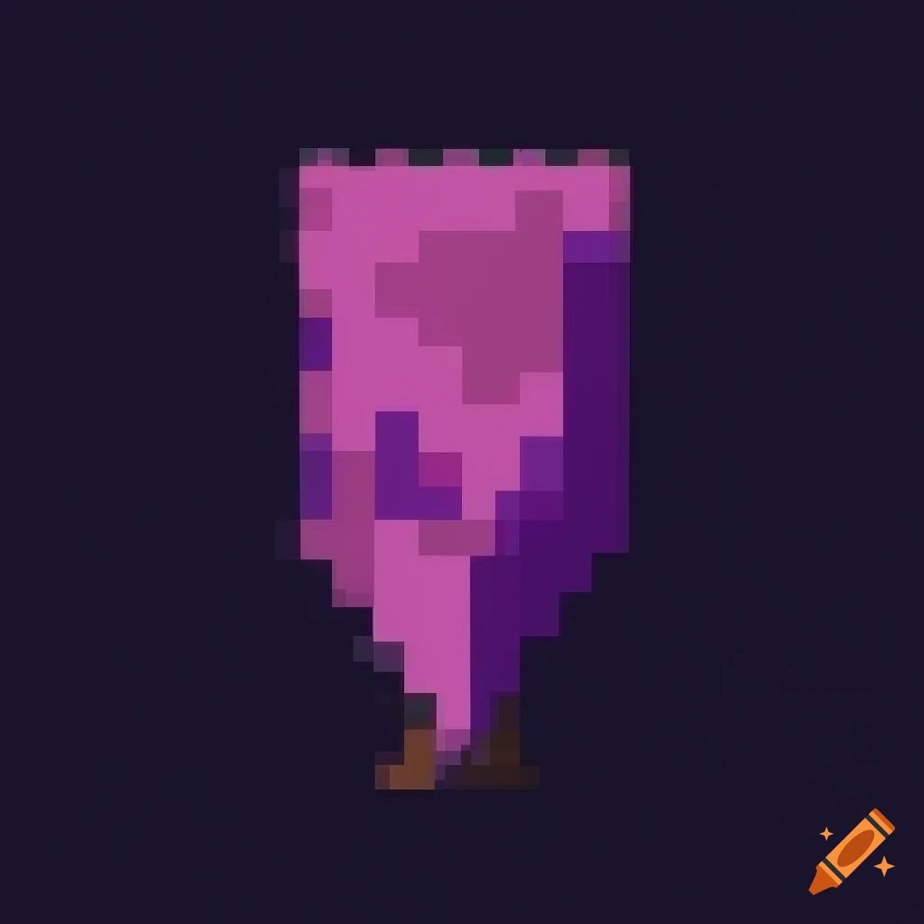 Pixel art of a pointing triangle on Craiyon