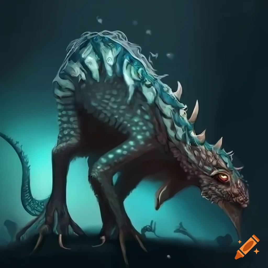 Image of a fictional scaly quadrupedal creature on Craiyon