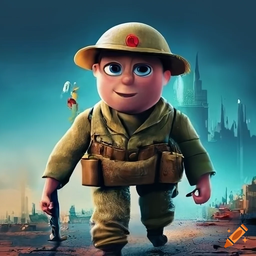 Pixar-style movie poster for world war 2 on Craiyon