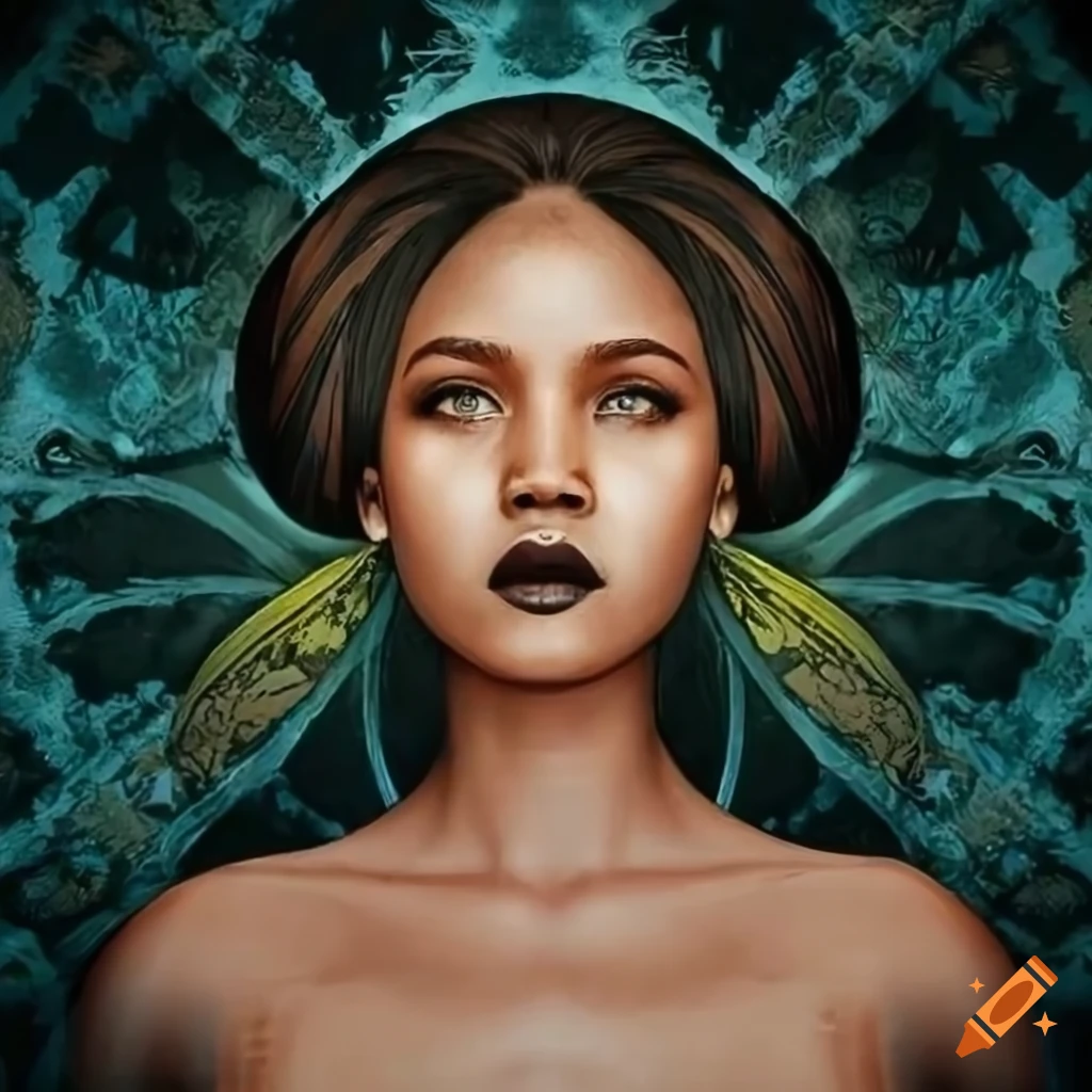 Detailed portrait of a botswana woman with symmetrical eyes