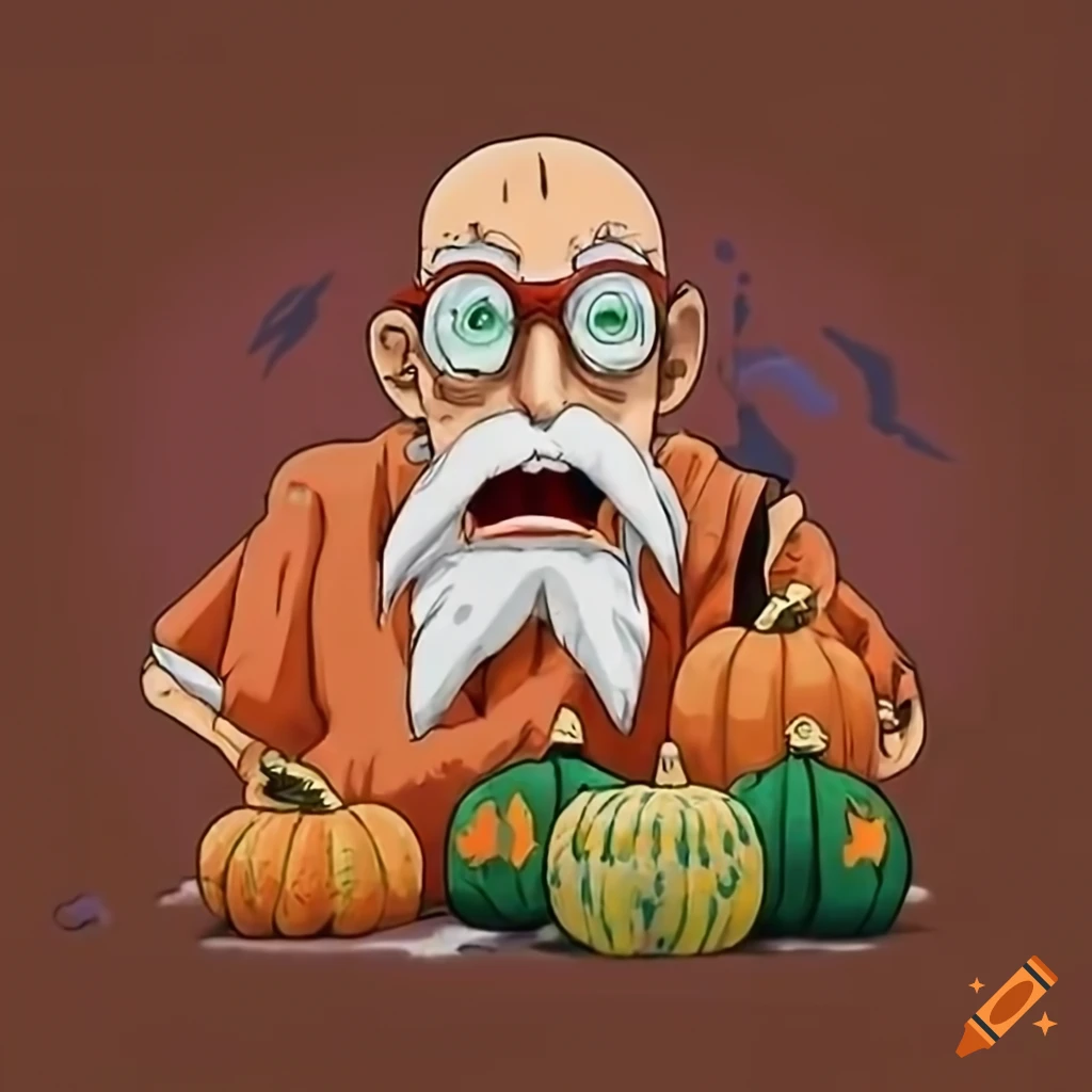 Master roshi with pumpkins on Craiyon