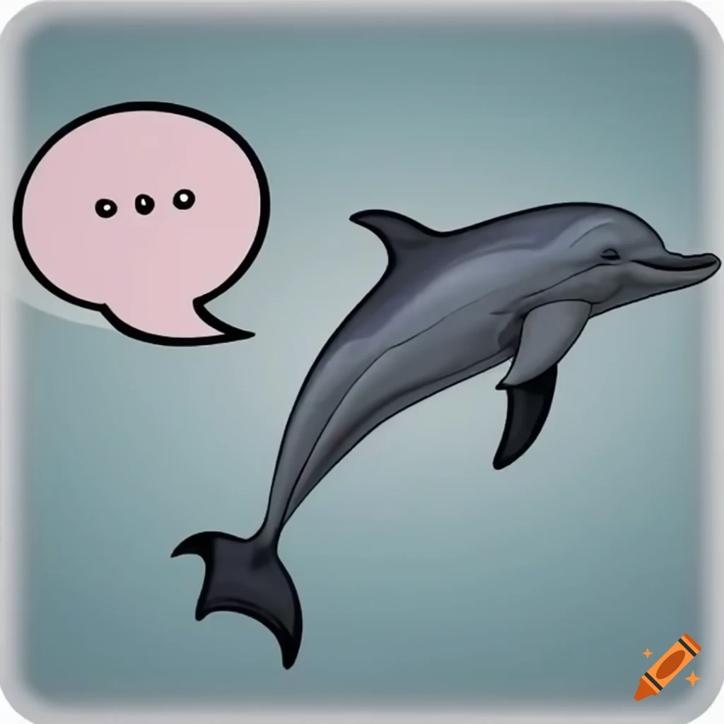 Clever dolphin with speech bubble
