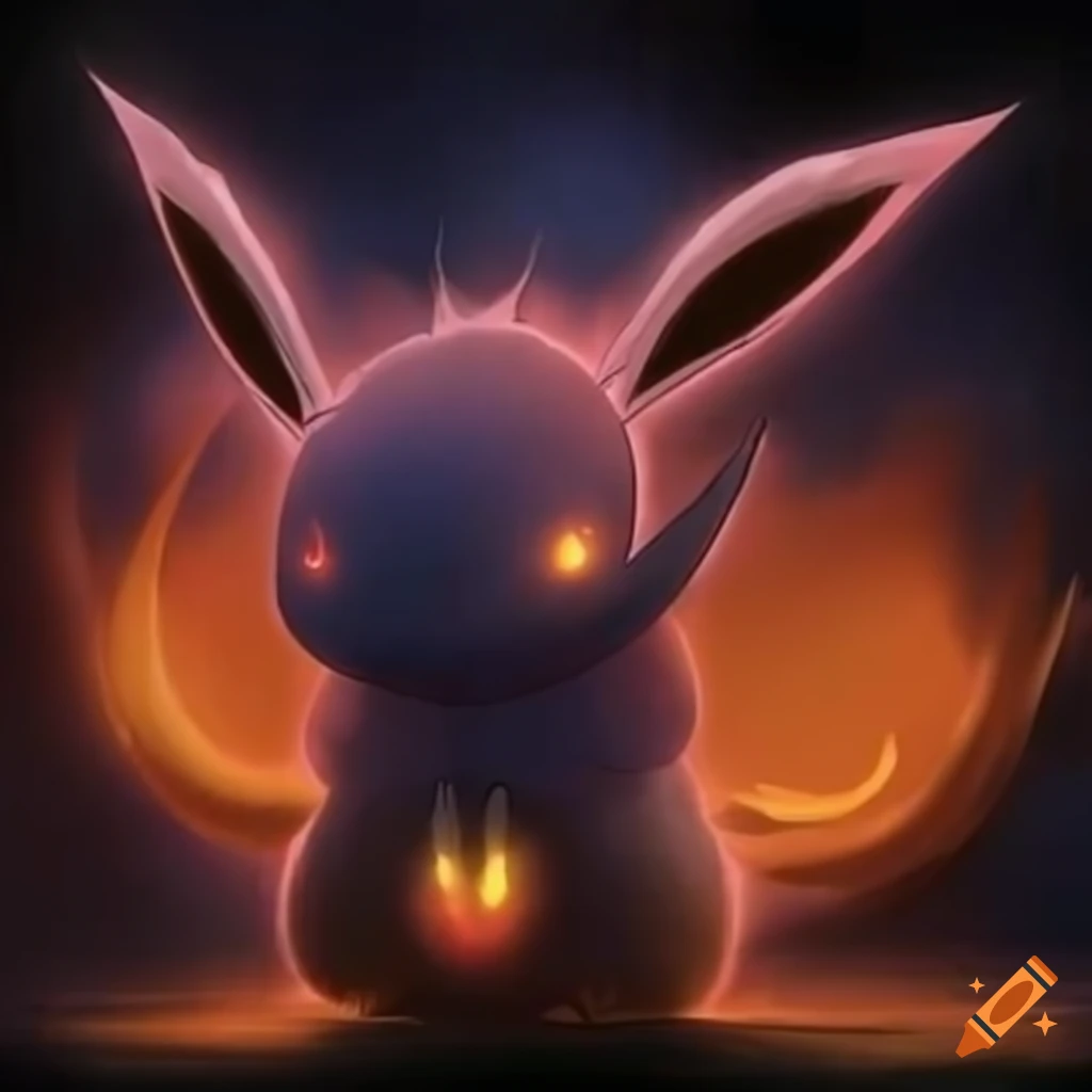 Illustration of a wind elemental evolution of Eevee on Craiyon