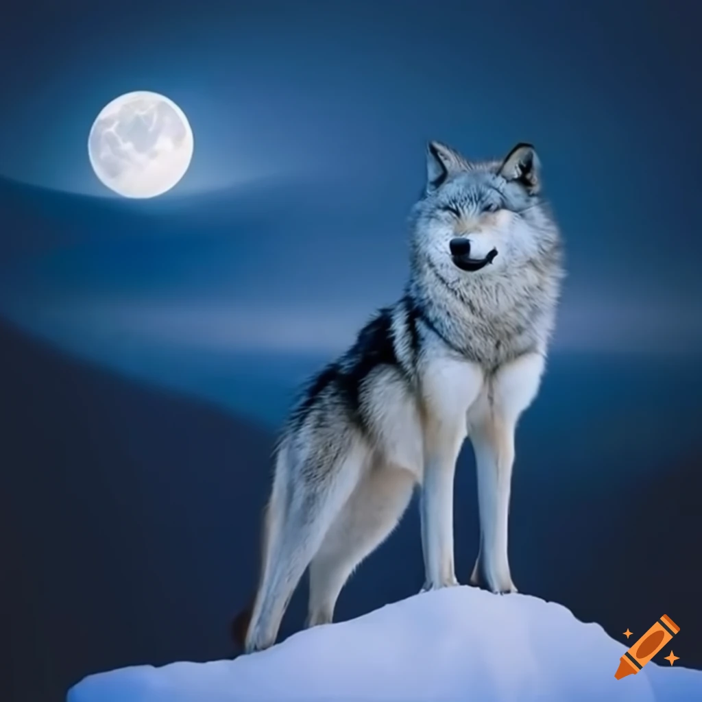 Real Wolf At Night