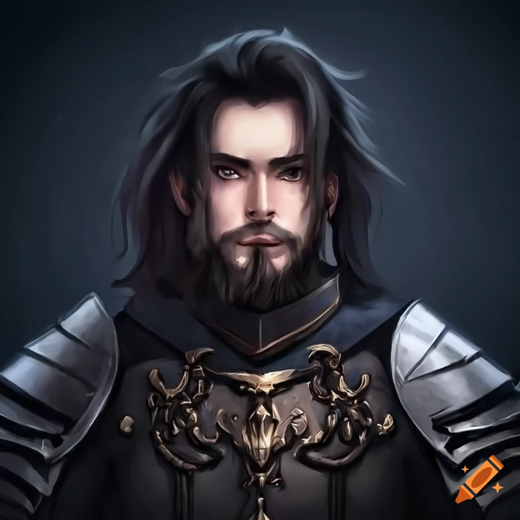 Detailed artwork of a handsome knight on Craiyon