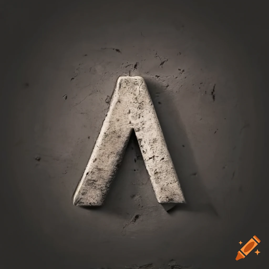Concrete letter A logo design on Craiyon