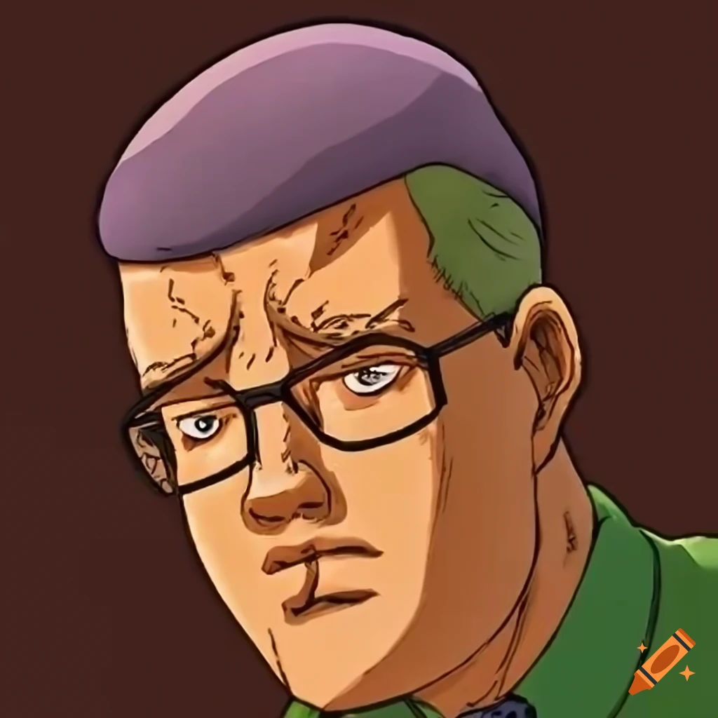 Hank Hill as a Jojo's Bizarre Adventure character on Craiyon