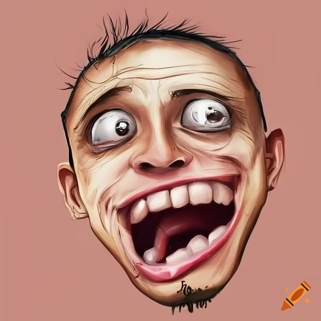 Funny and crazy face drawings on Craiyon