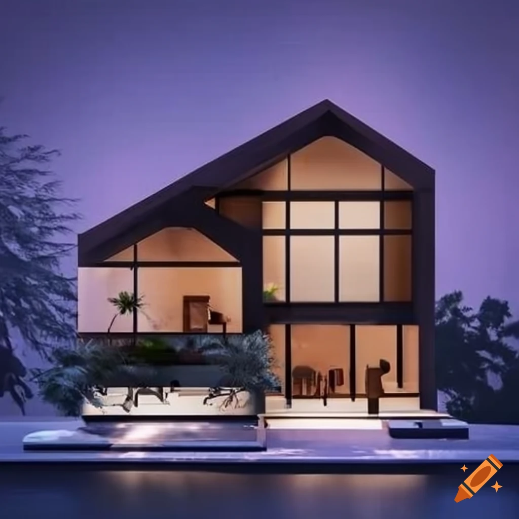 Image of a futuristic house design on Craiyon