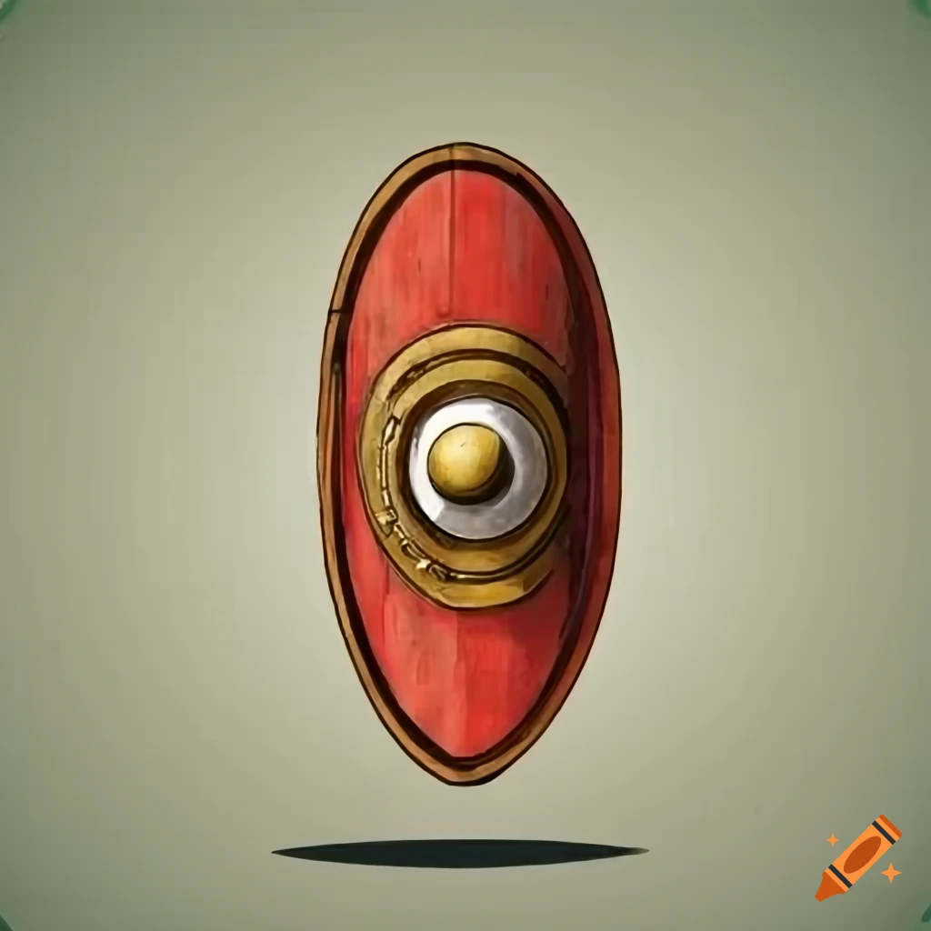 Cartoon illustration of a roman shield