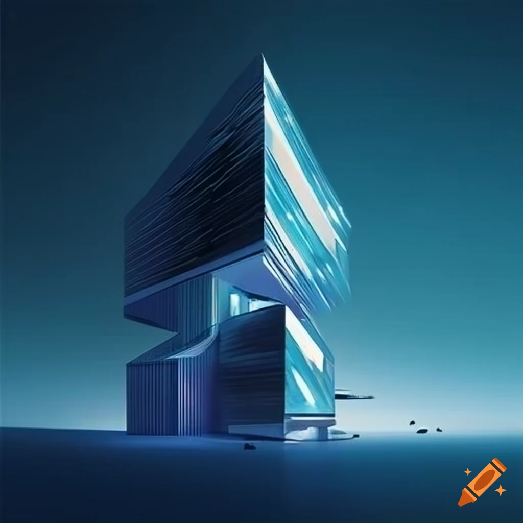 Minimalist futuristic architecture under a starry sky on Craiyon