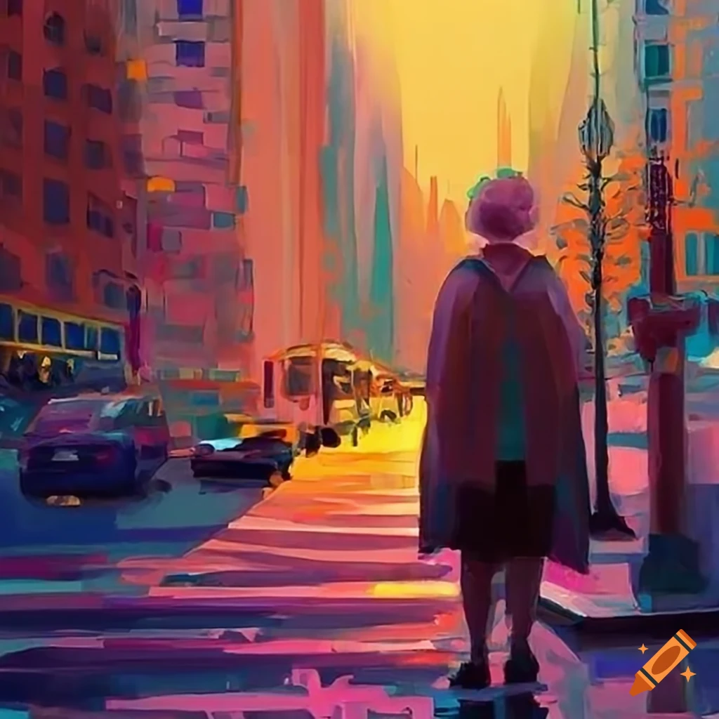 Vibrant daytime scene with people and flowers on Craiyon