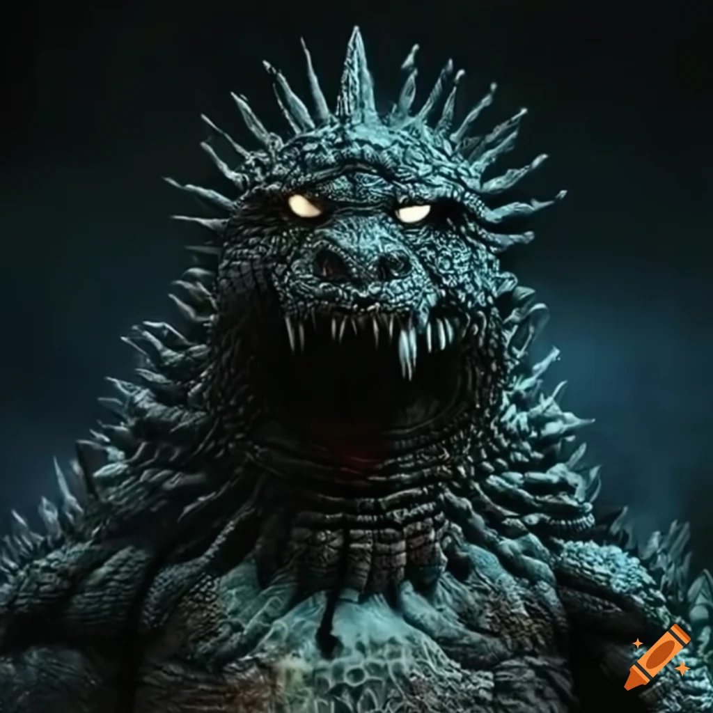 Artwork of Godzilla as an Aztec deity on Craiyon