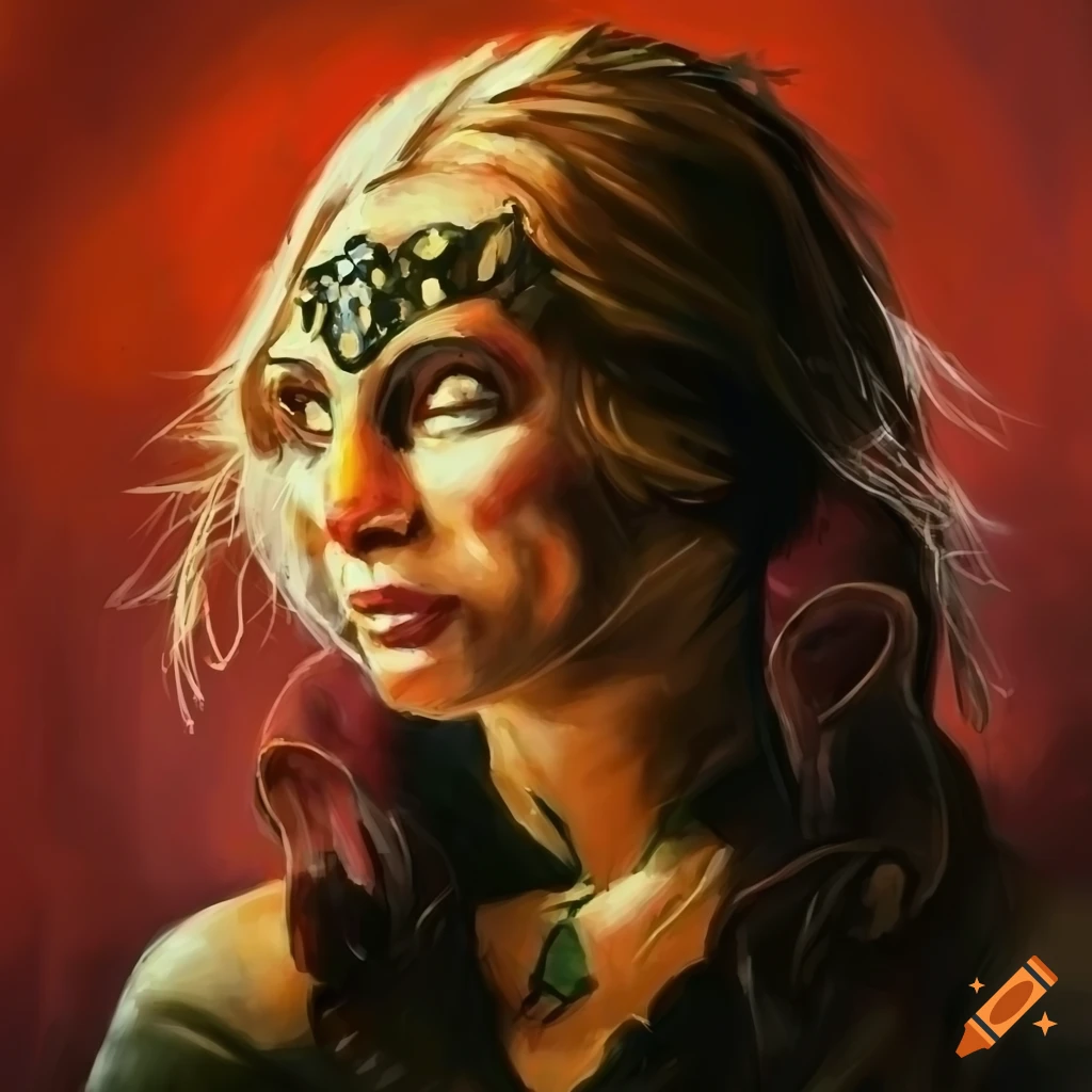 Detailed painting of a female rat person on Craiyon