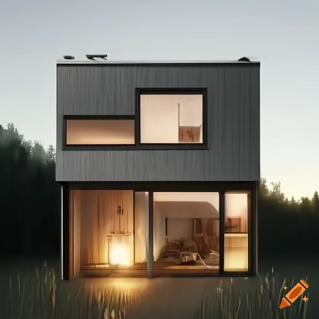 Photorealistic image of a cozy modern house on Craiyon