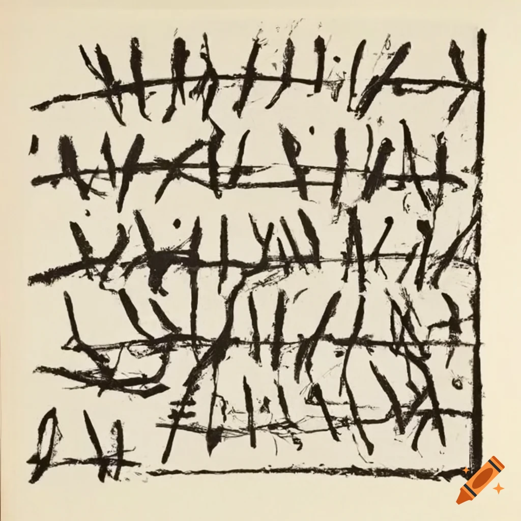 Calligraphic scribbles resembling little men