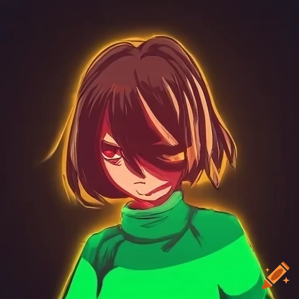 Artistic composition of Older Chara from Undertale on Craiyon