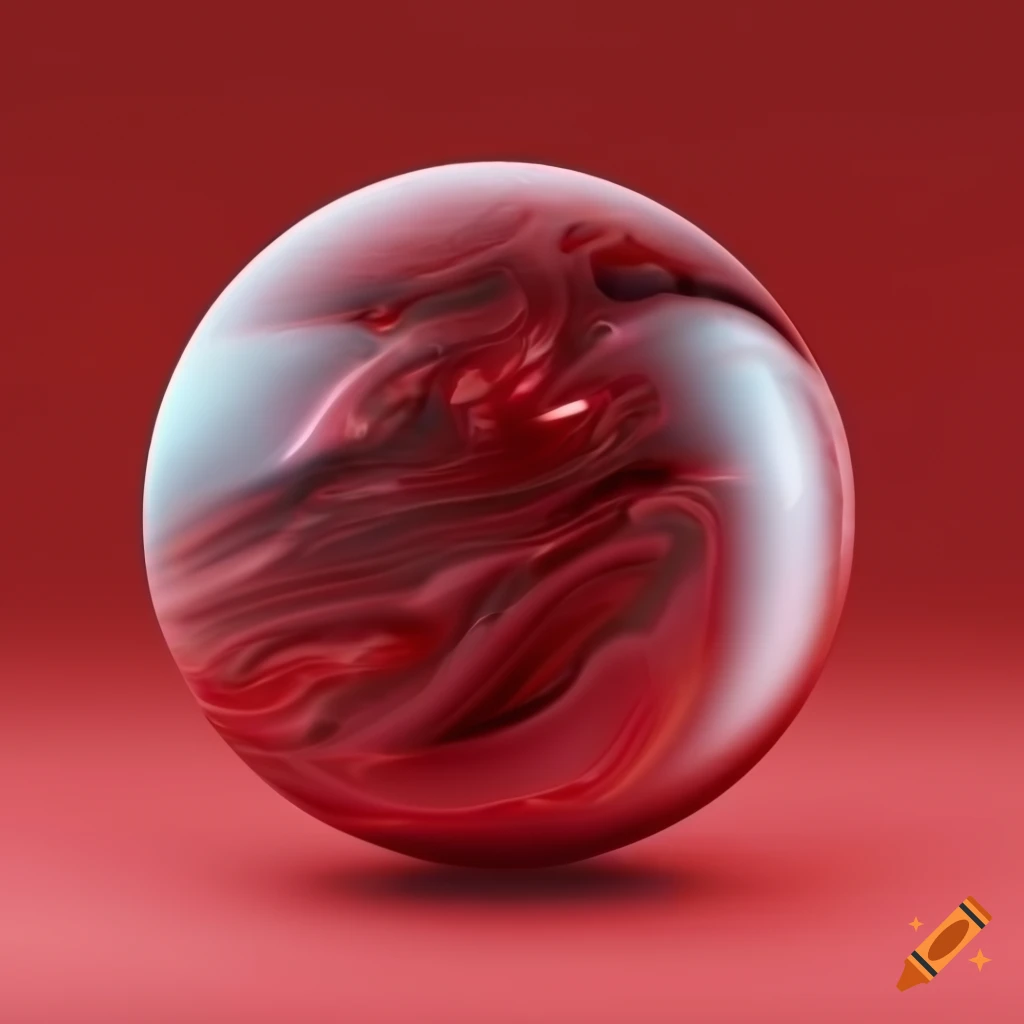 Red marble sphere with number 9 on Craiyon