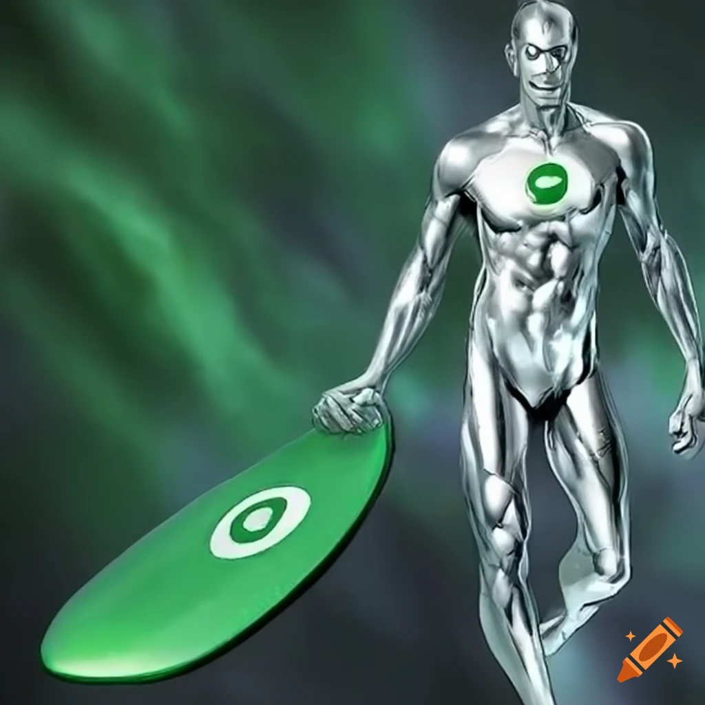 Image of silver surfer as green lantern on Craiyon