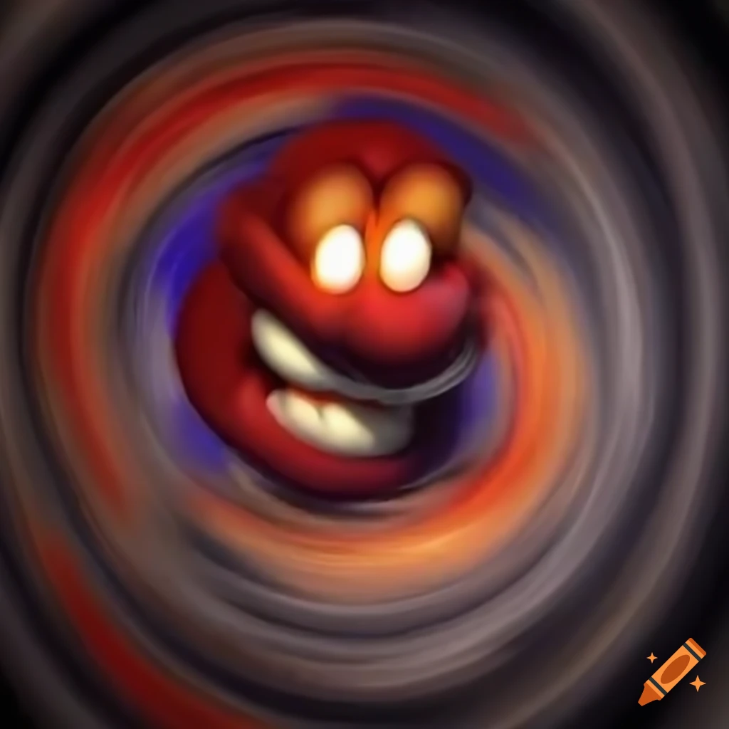Creepy ultrarealistic depiction of Mario falling into a vortex on Craiyon