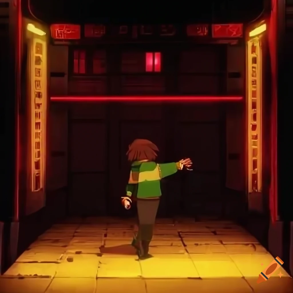 Artistic depiction of Chara from Undertale in a cyberpunk setting on ...
