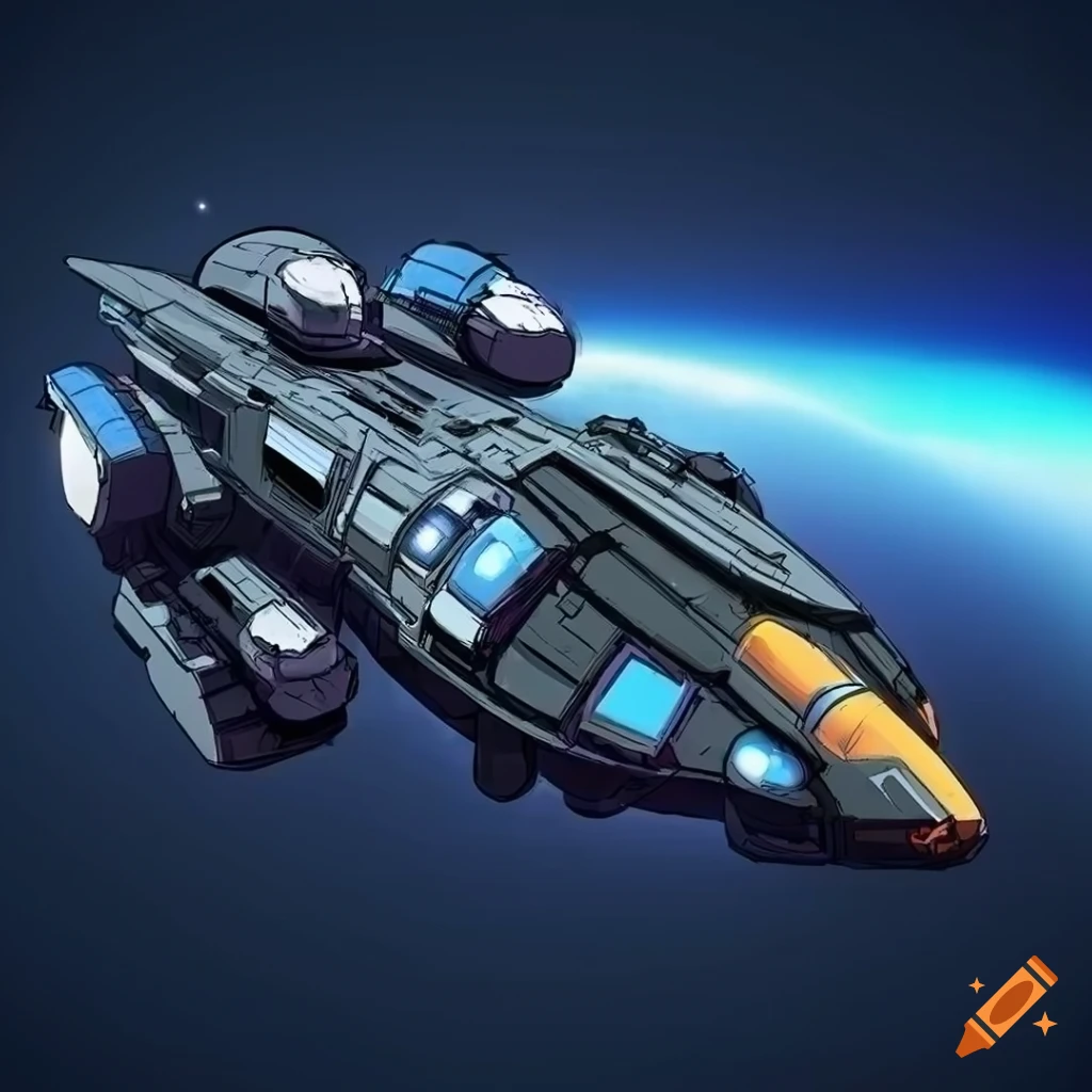 Sci-fi anime spaceship design on Craiyon