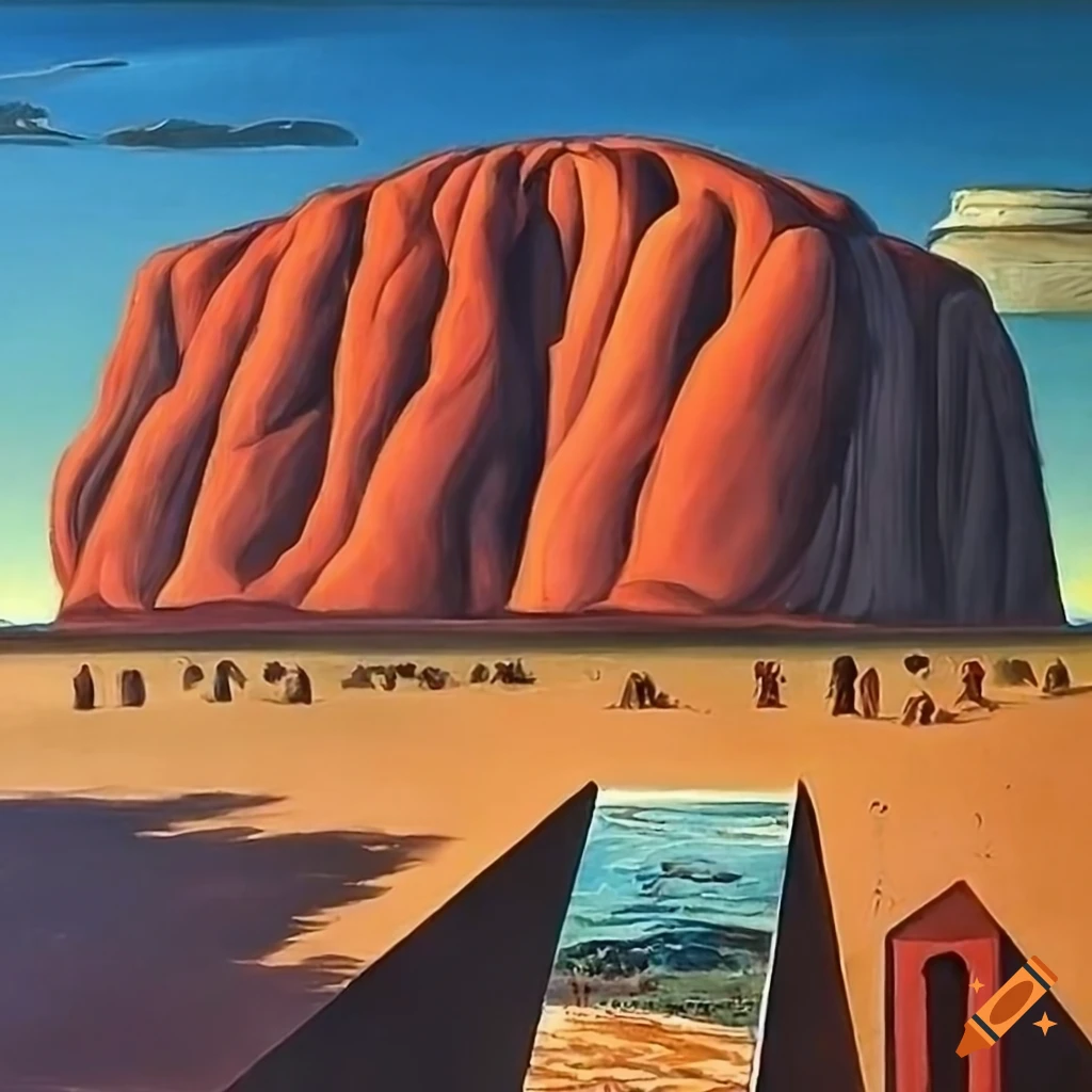 Mysterious painting of Uluru in the Australian outback on Craiyon