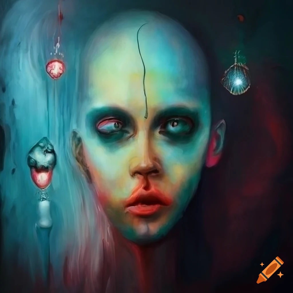 Surreal painting representing fear on Craiyon