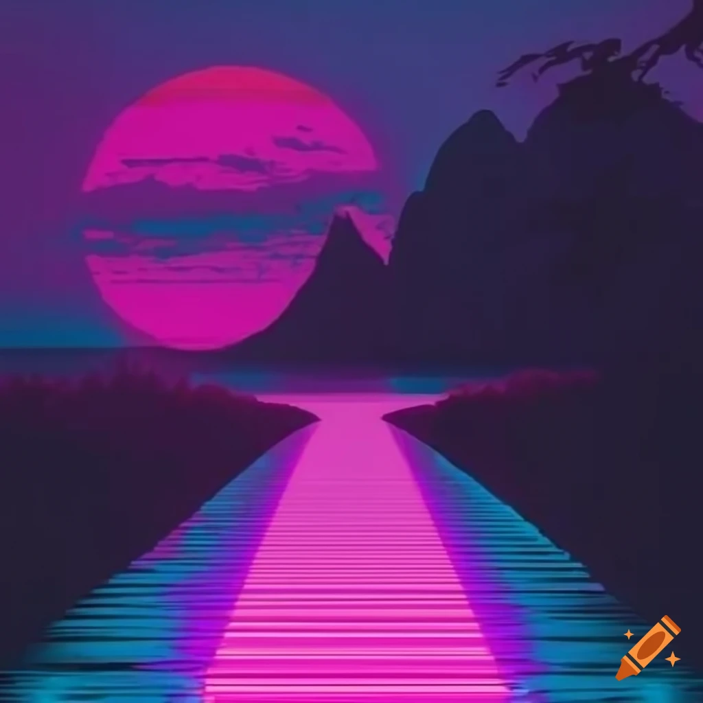 Vaporwave aesthetic backdrop on Craiyon