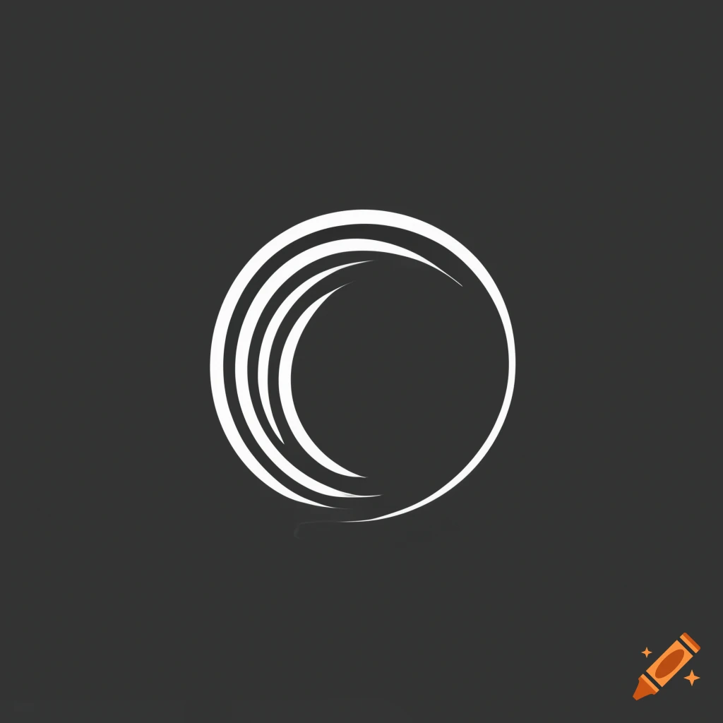 Black and white minimal circle wave logo on Craiyon