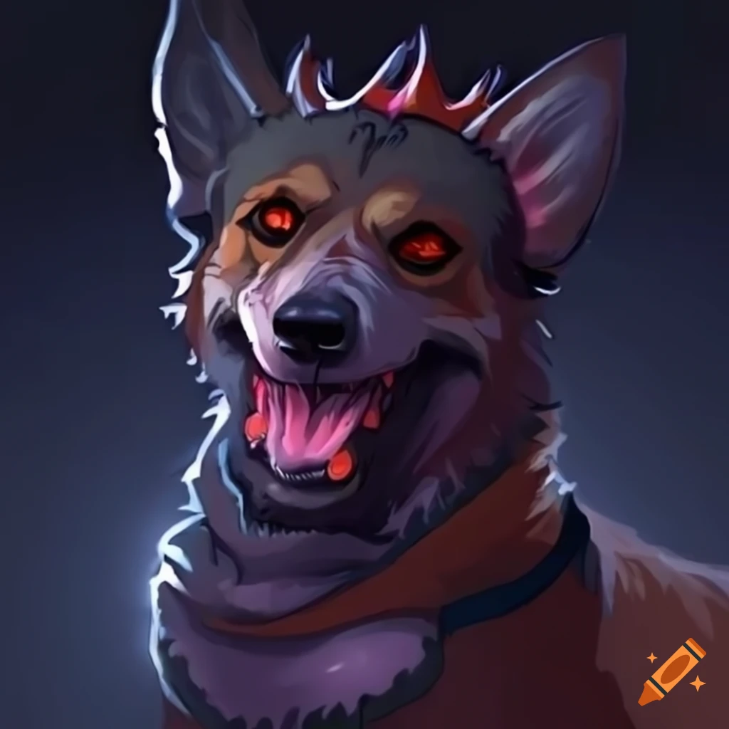 Corgi-hellhound hybrid on a quest on Craiyon